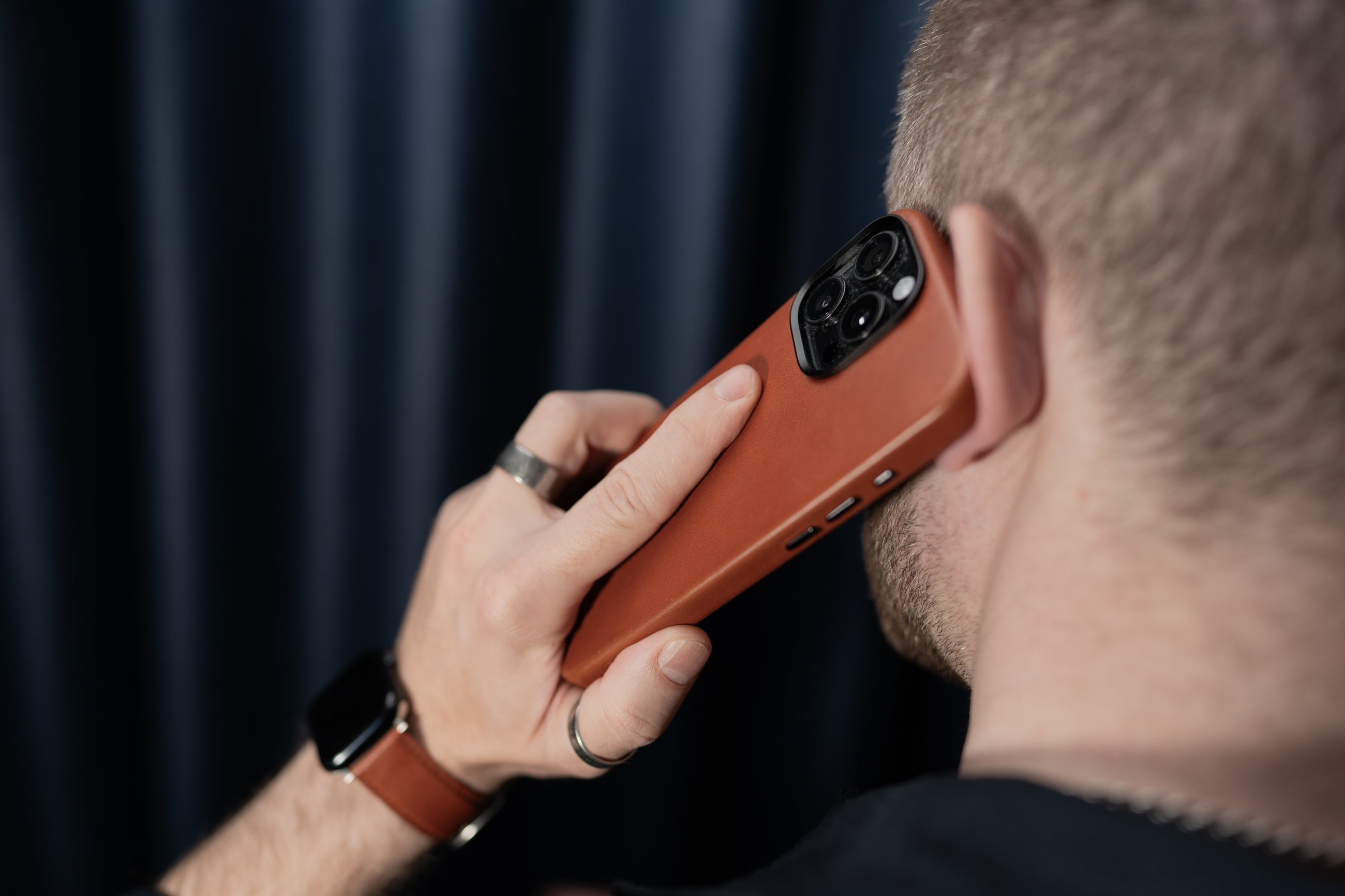 Leather iPhone 16 Pro Max Shell Case Metal, MagSafe - Saddle Brown ...