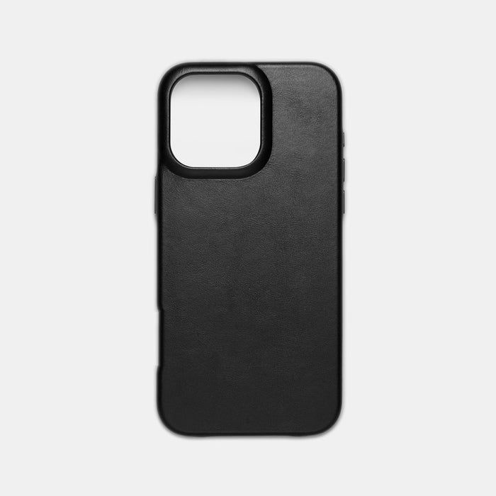 Leather iPhone 16 Pro Max Shell Case, MagSafe - Black - RYAN London
