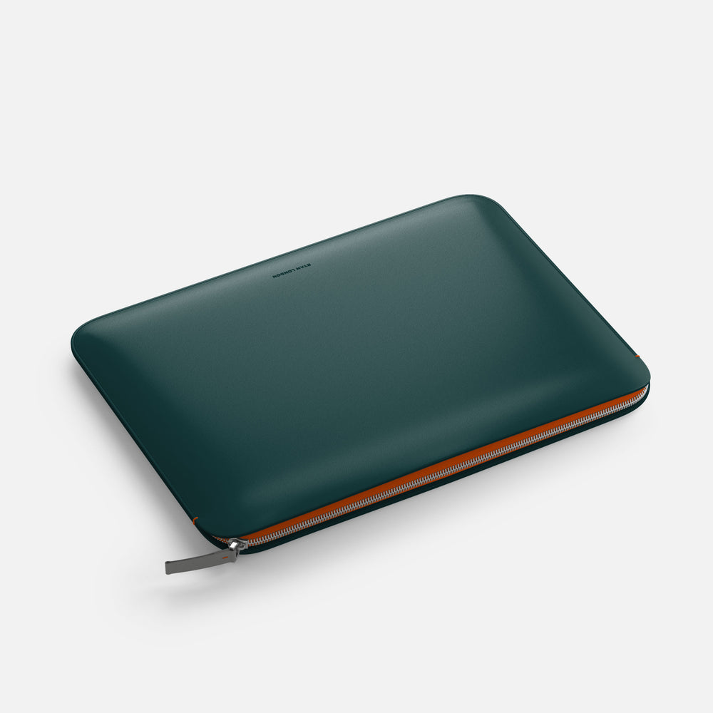 Luxury Nappa Leather MacBook Air 13" sleeve with zip - Avocado Green ...