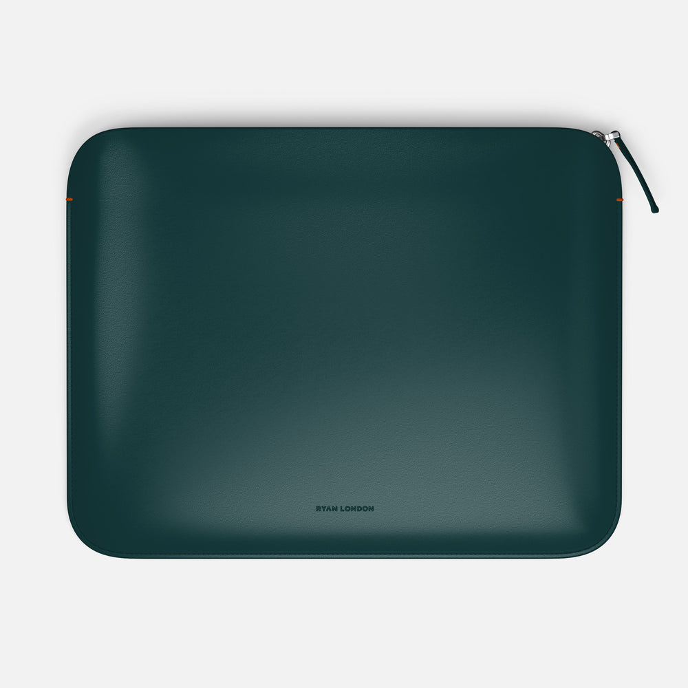 Luxury Nappa Leather iPad Pro 13" sleeve with zip - Avocado Green ...
